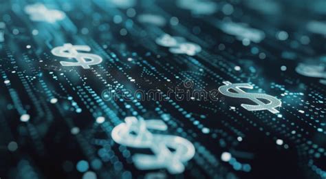 Abstract Financial Data Visualization With Digital Currency Symbols