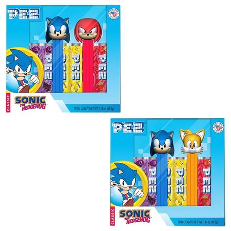 Pez Sonic The Hedgehog T Set Twin Box Sweets Candy Dispensers