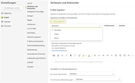 Einrichten und Ändern von E Mail Signaturen in Microsoft Outlook