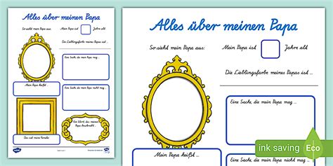 Alles über Meinen Papa Arbeitsblatt I Vatertag Twinkl