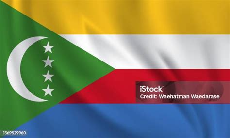 바람에 날리는 코모로의 국기를 흔들고 있습니다 전체 페이지 비행 깃발 0명에 대한 스톡 벡터 아트 및 기타 이미지 0명 3차원 형태 가득 찬 Istock