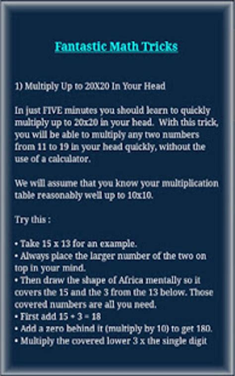 Math Tricks Apk Per Android Download