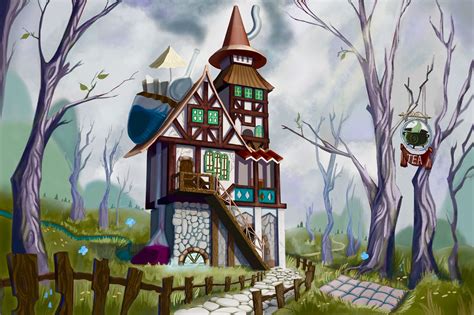 Иллюстрация Домик Алхимика в стиле 2d