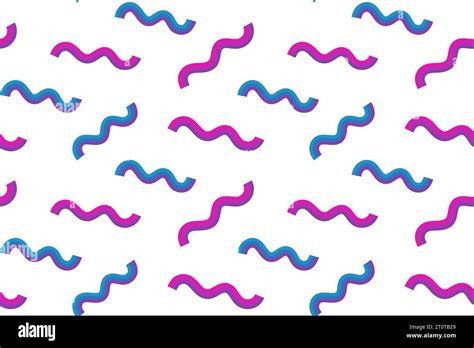 Creative Cute Squiggle Print With Colored Abstract Squiggles Seamless