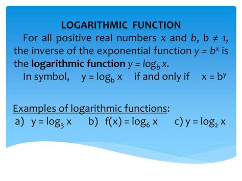 Exponential And Logrithmic Functions Pptx