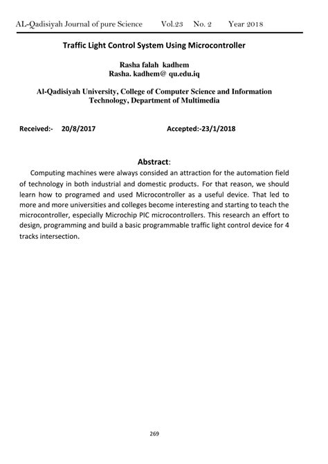 PDF Traffic Light Control System Using Microcontroller