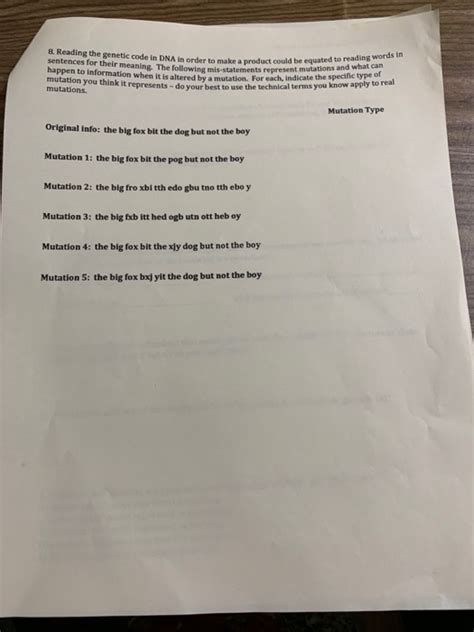 Solved A Reading The Genetic Code In DNA In Order To Make A Chegg Com