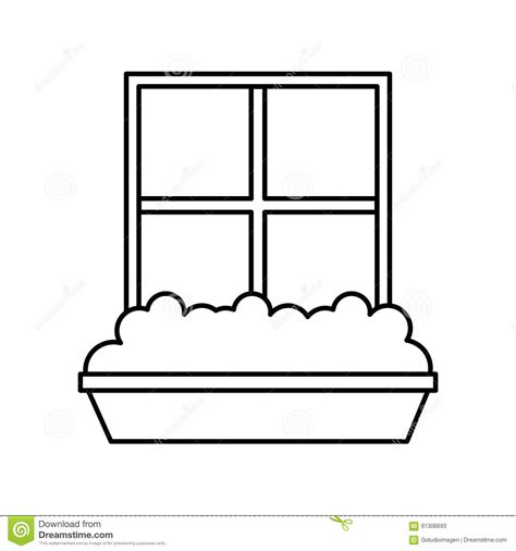 Windows House Style Isolated Icon Stock Vector Illustration Of