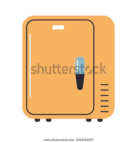 Yellow Mini Fridge Vector Cartoon Illustration Stock Vector Royalty Free 2422423437 Shutterstock