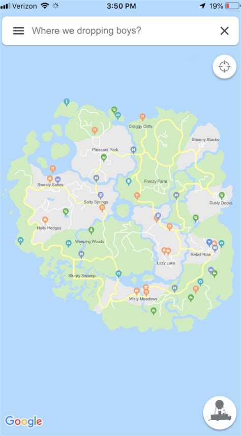 If The Fortnite Island Was In The Style Of Google Maps Version R FortNiteBR