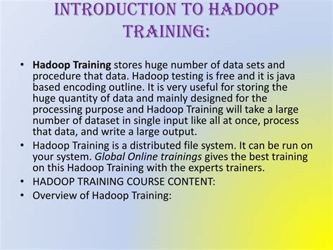 ppt hadoop training best big data hadoop online training got