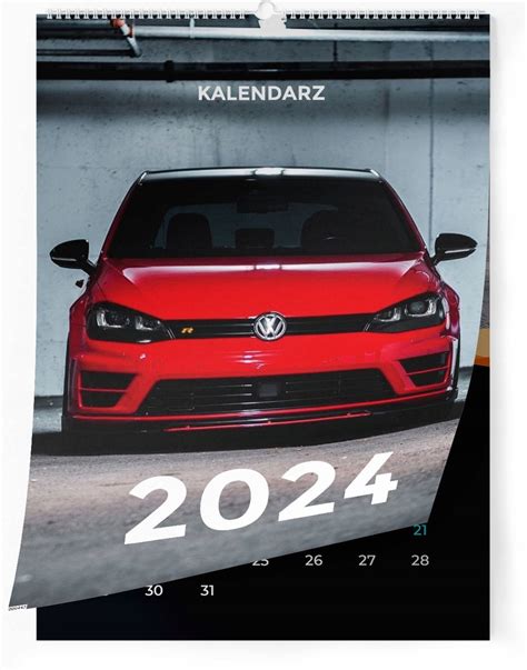KALENDARZ ŚCIENNY 2024 VOLKSWAGEN A4 13 STRON 14283139792 oficjalne