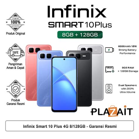 Infinix Smart 10 Plus 4g 8gb 128gb Garansi Resmi Infinix Harga Rp 1 470 000 Plaza It