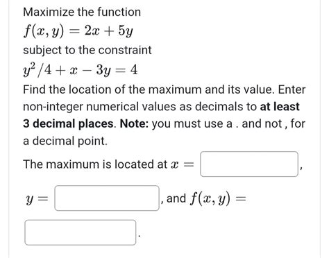 Answered Maximize The Function Fx Y 2x 5y Bartleby