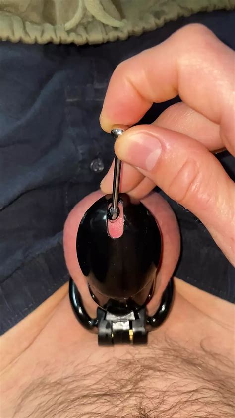 POV PUTTING PENIS PLUG IN MY LOCKED COCK XHamster