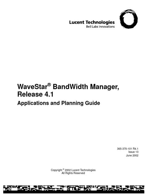 365370101r4 1 V1 Wavestar Bandwidth Manager Release 4 1