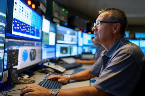 Premium Ai Image Security Expert Monitoring Data On Multiple Computer