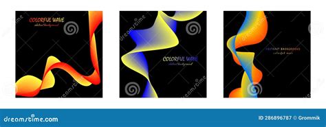 Set Of Colored Smoky Gradients Template Of Dynamic Forms Stock Illustration Illustration Of