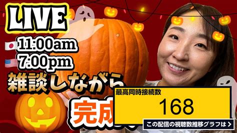 ライブ同時接続数グラフ『🎃作りながら雑談live🎃la観光についてご質問も受け付けます 』 Livechart