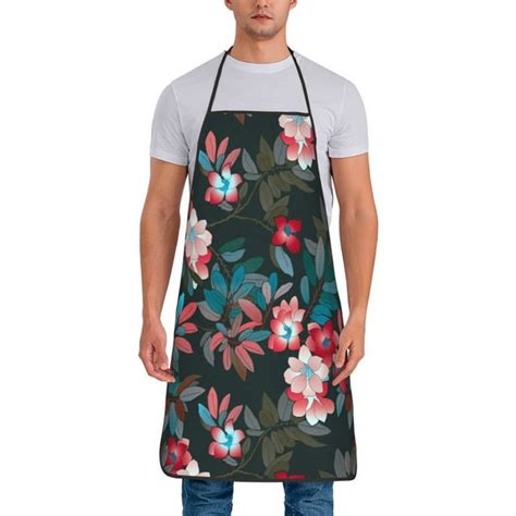 Floral Pattern Background 10 Aprons For Women Men Waterproof Apron
