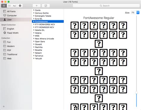 Macos Font Awesome Is Displayed As A Question Mark On Macbook Pro