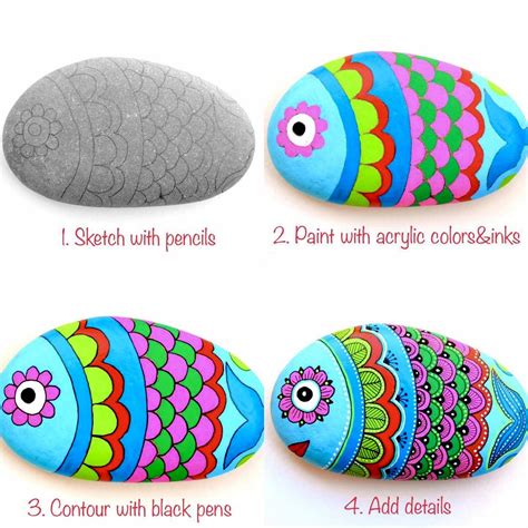 I Sassi Easy Steps To Paint A Colorful Fish 🐟 Facebook