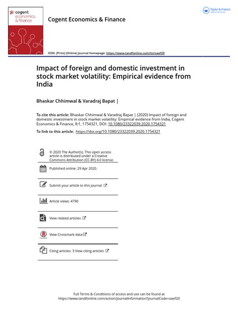 impact of foreign and domestic investment in stock market volatility