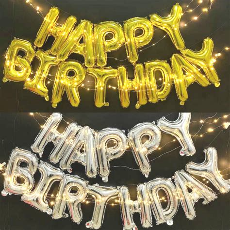 生日快乐英文字母布置铝膜气球儿童派对场景装饰品happybirthday虎窝淘