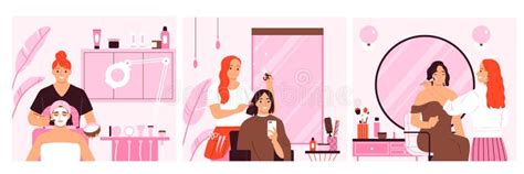Beauty Service Compositions Set Stock Illustration Illustration Of Face Elements 262905133