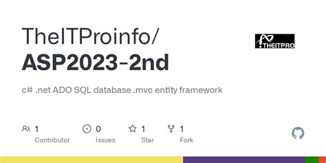 Github Theitproinfo Asp Nd C Net Ado Sql Database Mvc Entity Framework