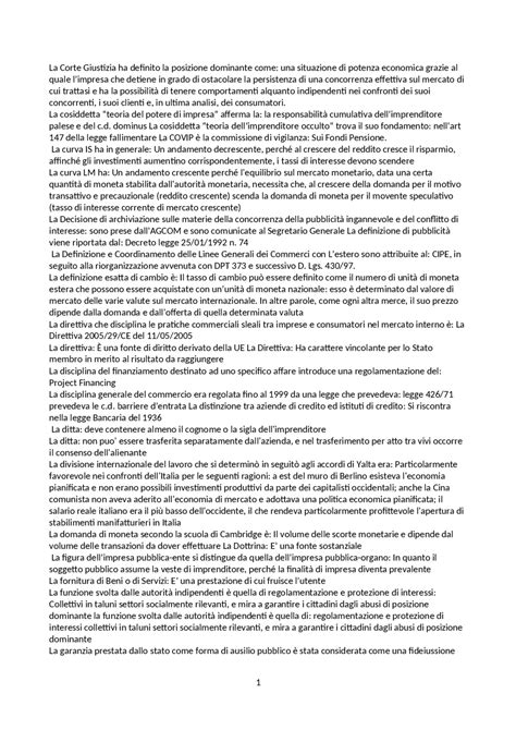 Esame Di Diritto Delleconomia Pegaso Docsity