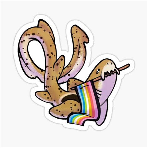 Shark Pride Epaulette Shark Sticker For Sale By Anxious Ace Redbubble