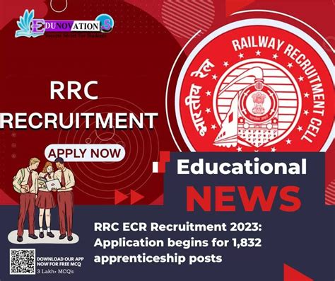 Rrc Ecr Recruitment 2023 Application Begins For 1832 Apprenticeship