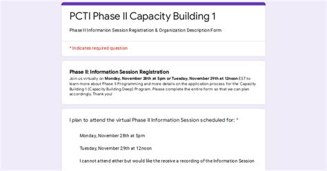 PCTI Phase II Capacity Building 1