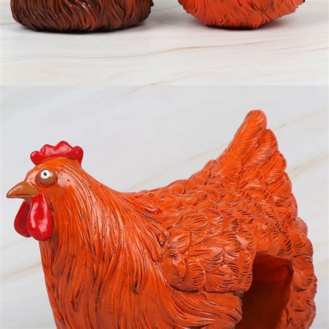 Badu Bg Включете смола Фигура на пиле Статуя на петел Седалка Декорация на открит двор Фигурки