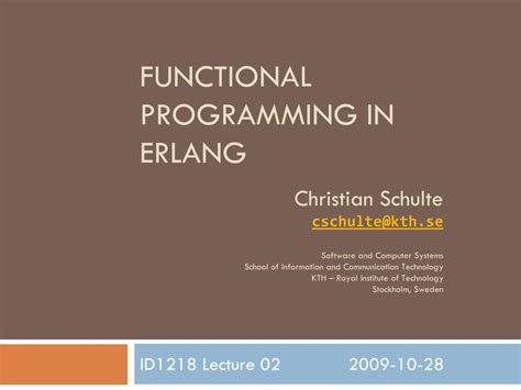 Ppt Functional Programming In Erlang Powerpoint Presentation Free Download Id2488046