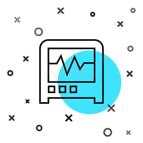 Black Line Seismograph Icon Isolated On White Background Earthquake