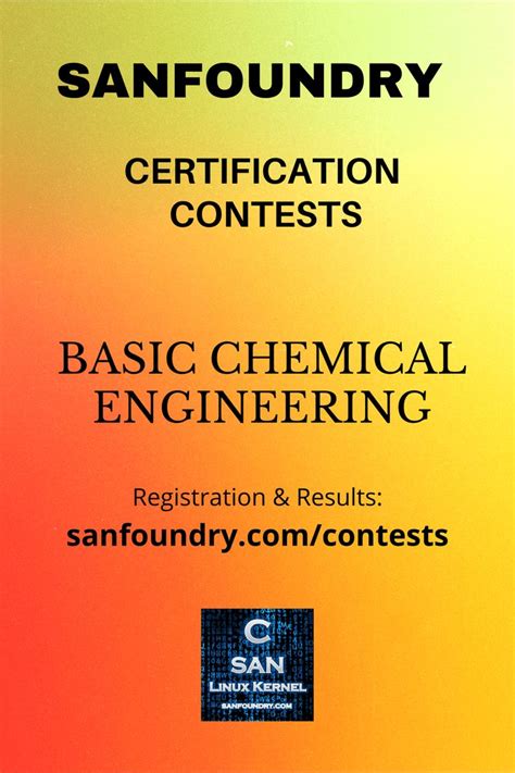 sanfoundry has launched basic chemical engineering certification