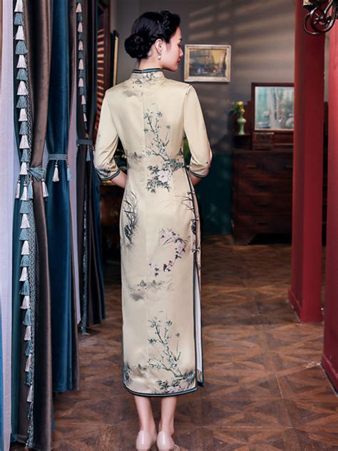 Long Elegant Slim Fit Cheongsam Women Weqipao