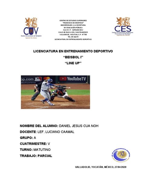 Line Up Daniel Cua Pdf Lanzador Juegos De Habilidad Física