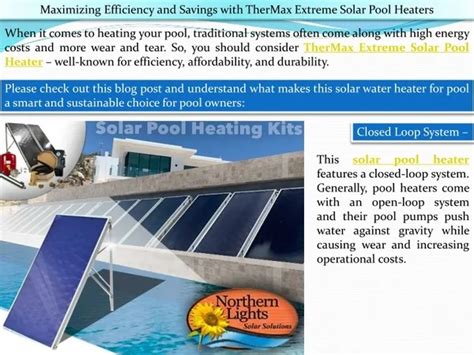 Ppt Maximizing Efficiency And Savings With Thermax Extreme Solar Pool