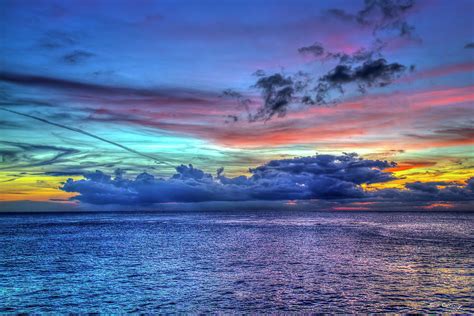 Oahu Hawaii Majestic Rainbow Colored Sunset 8 Pacific Ocean Seascape