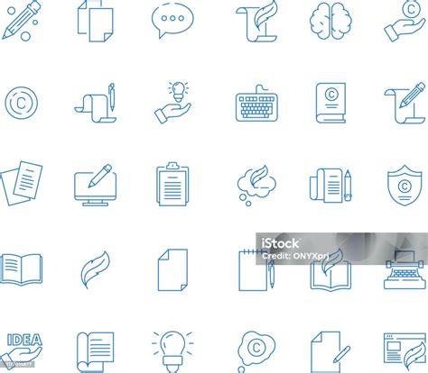 카피라이팅 아이콘입니다 쓰기 기사 펜 기호 콘텐츠 블로그 책 벡터 선형 사진 컬렉션 아이콘에 대한 스톡 벡터 아트 및 기타 이미지 아이콘 지적 재산 카피라이터