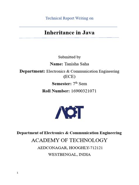 Technical Report On Inheritance In Java Pdf