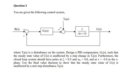Solved You Are Given The Following Control System Where Chegg
