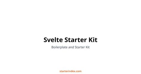 Svelte Starter Kit Starter Index