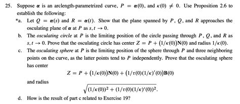 suppose α ﻿is an arclength parametrized curve