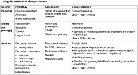 Three Column Model Critical Care Airway Management