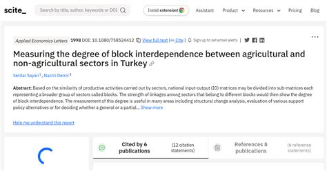 measuring the degree of block interdependence between agricultural and