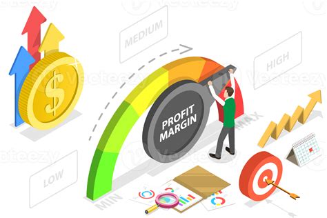 3d Isometric Flat Conceptual Illustration Of Improving The Profit